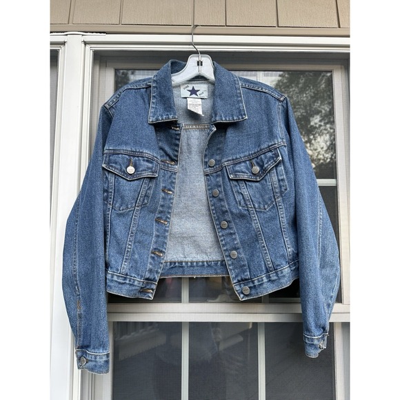star blue | Jackets & Coats | Vintage Star Blue Original Brand Cropped ...
